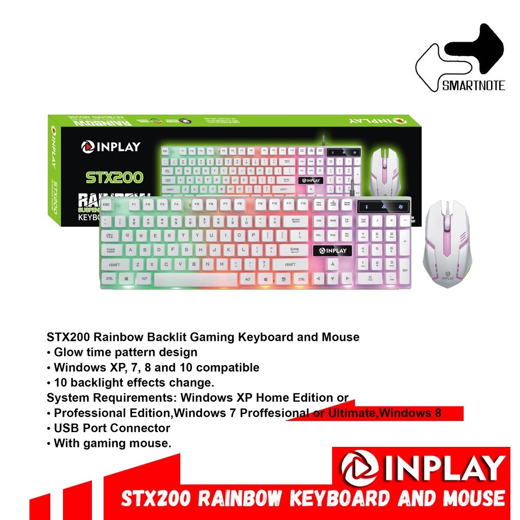 INPLAY STX200 RGB Suspended BackLight Ganing Combo KEYBOARD & MOUSE ...