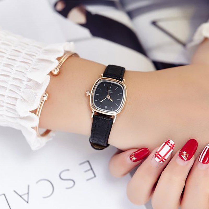 Simple Women Watch Small square Super Thin Quartz Watches KF | Shopee ...