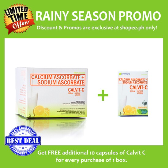 100% authentic CALVIT C non Acidic Vitamin C - 100 capsules | Shopee ...