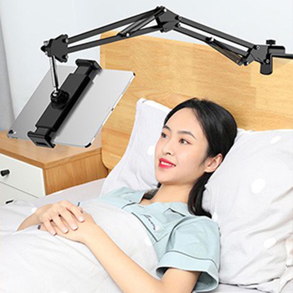 360 Rotation Lazy Cellphone Tablet Holder Spring Bracket Floor Stand ...