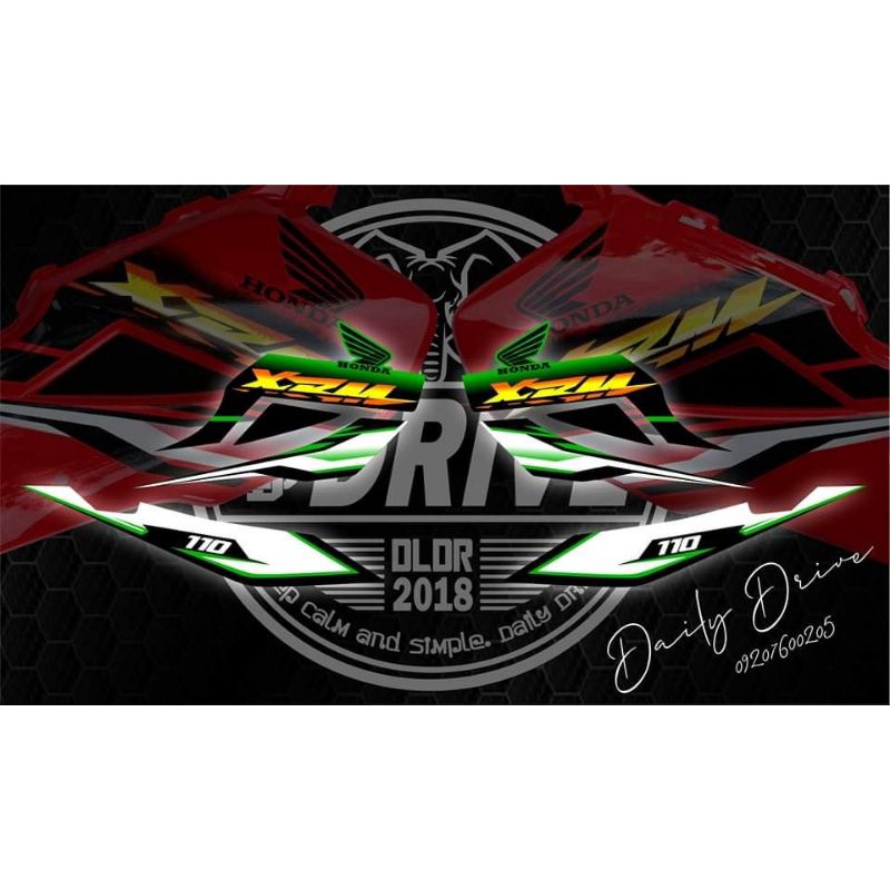 HONDA XRM 110 STOCK DECAL DESIGN | Shopee Philippines