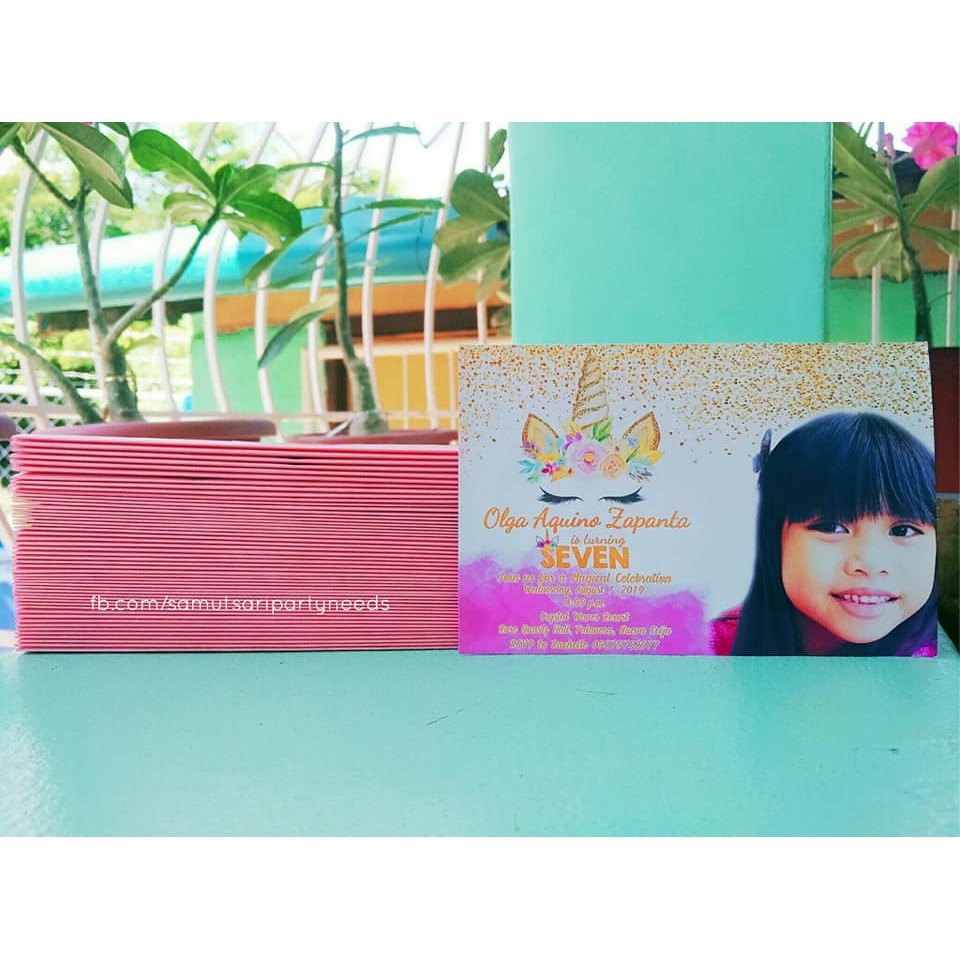 Unicorn Theme Invitation - 4R size | Shopee Philippines
