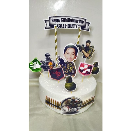 customized photo printed cake toppers Call of Duty Bullets Themed ...