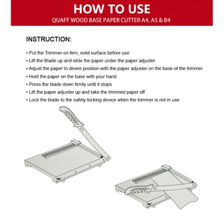 QUAFF Paper Cutter A4 / A3 / A5 / B4 || Metal Based & Wood Based ...