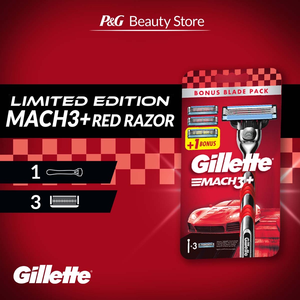Gillette Mach3+ Red Razor 3up | Shopee Philippines