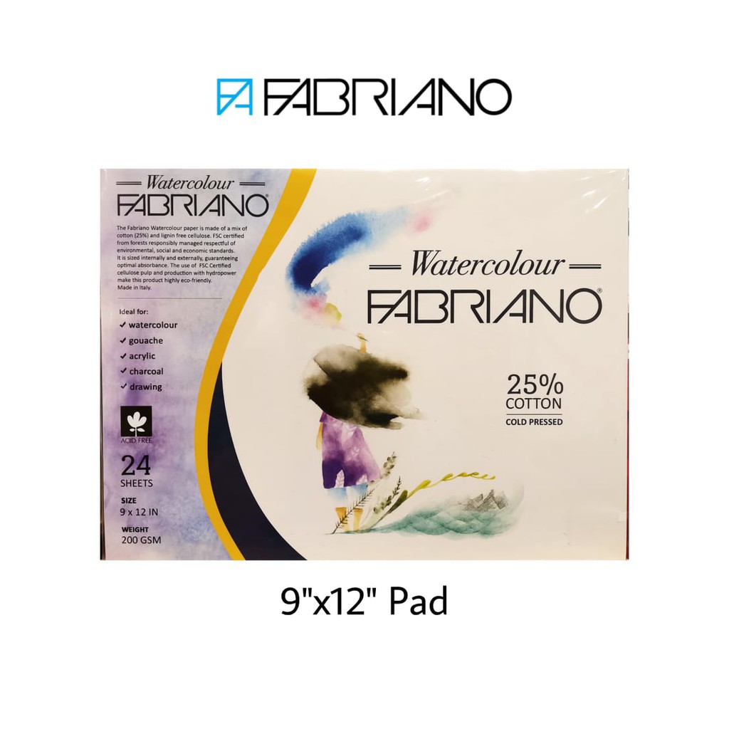 Fabriano Watercolor Paper 24 Sheets Pad | Shopee Philippines