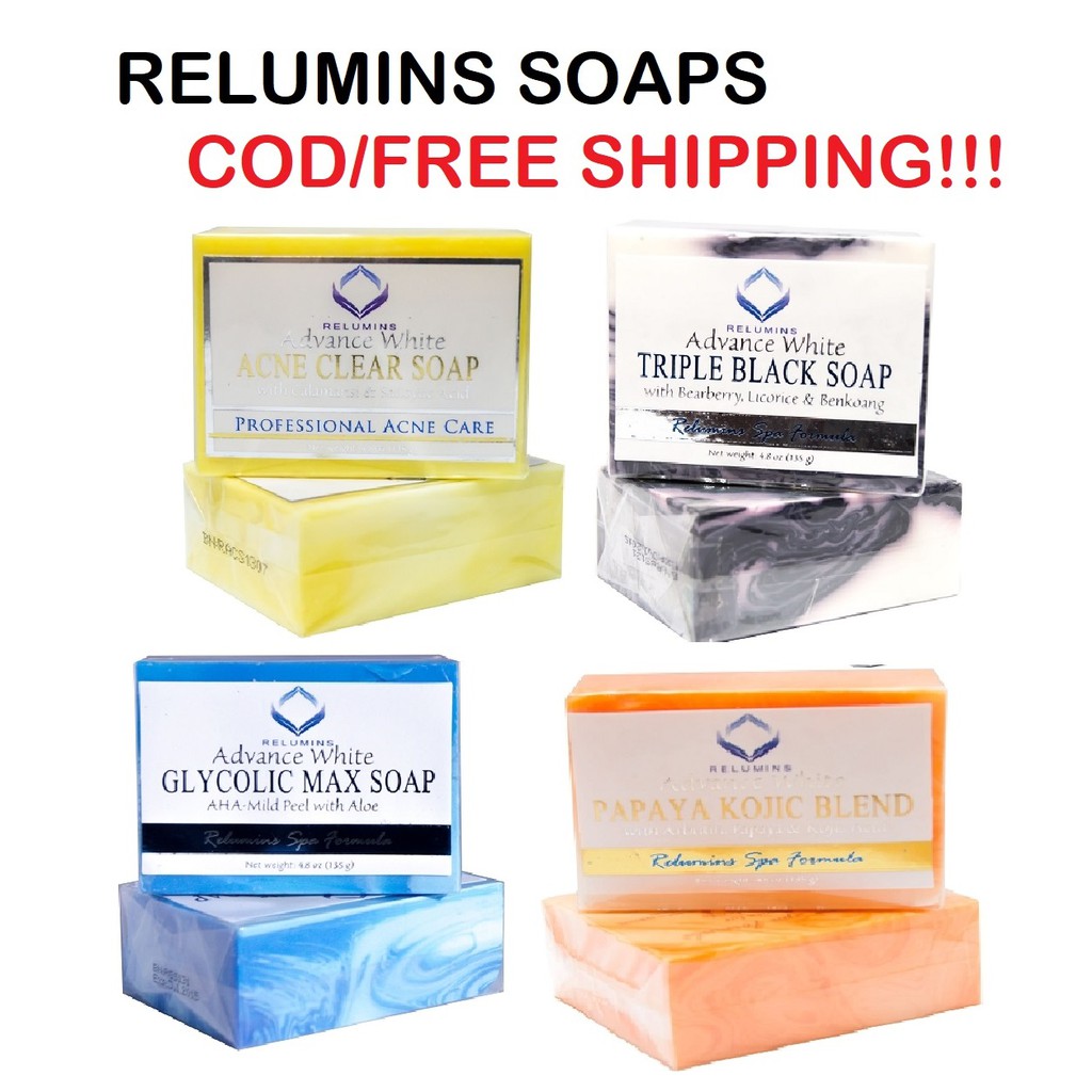 RELUMINS SOAP - Choose:Acne, glycolic, triple black, papaya | Shopee ...