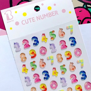 KKV Bonito PVC Sticker B6026 Jelly Numbers Exquisite Workmanship ...
