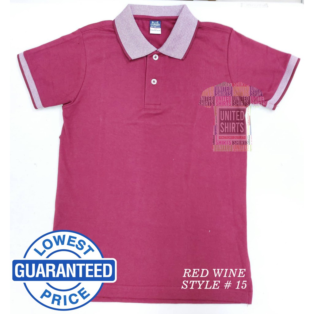Blue Corner Fashion Polo Shirt Style 15 (REDWINE) | Shopee Philippines