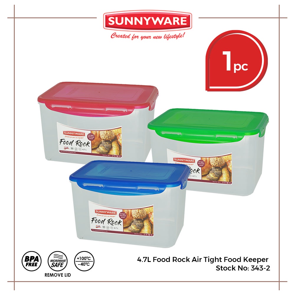 Sunnyware 343-2 4.7L Food Rock Air Tight Food Keeper Container Leak ...