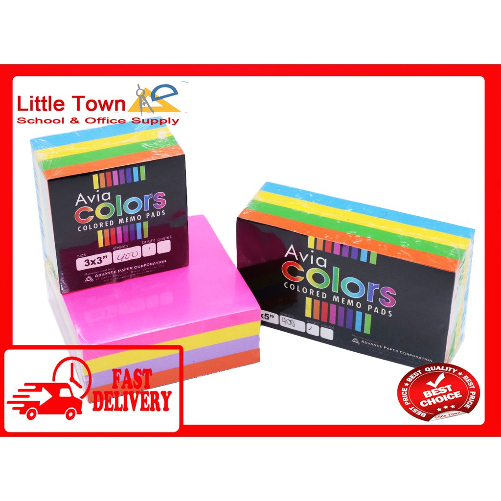 Avia Colors colored memo pads 400 sheets bright colors | Shopee Philippines