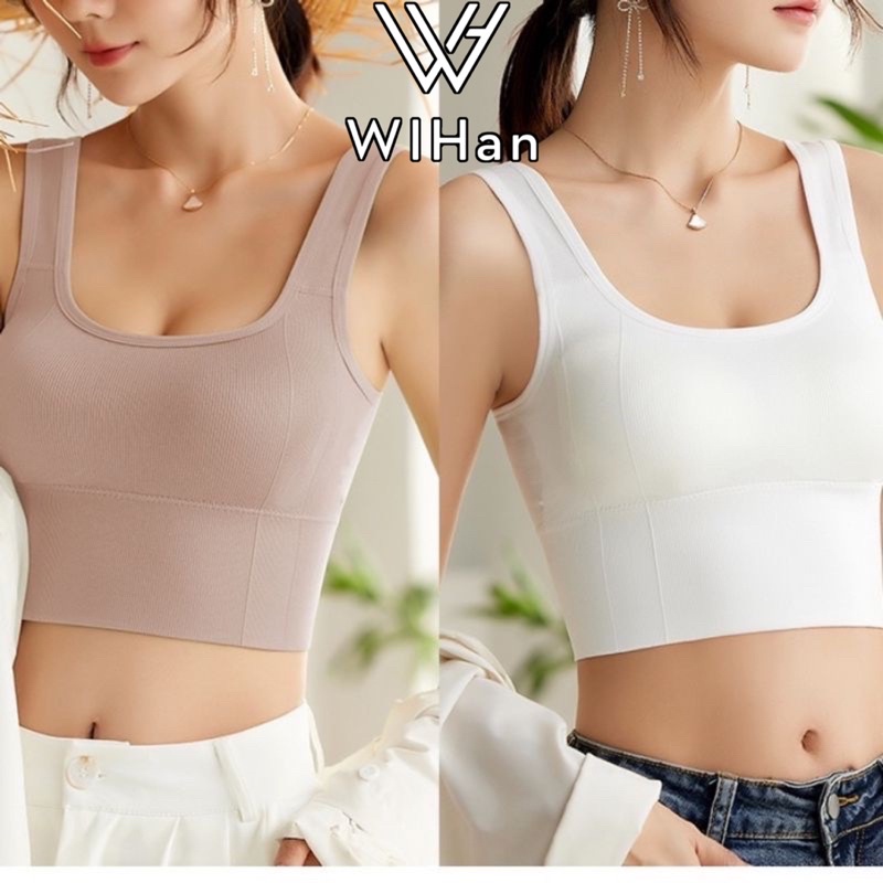 WIHan Korean Padded Crop Top For Women Sports Bra Push Up Bralette Sexy Underwear | Shopee ...