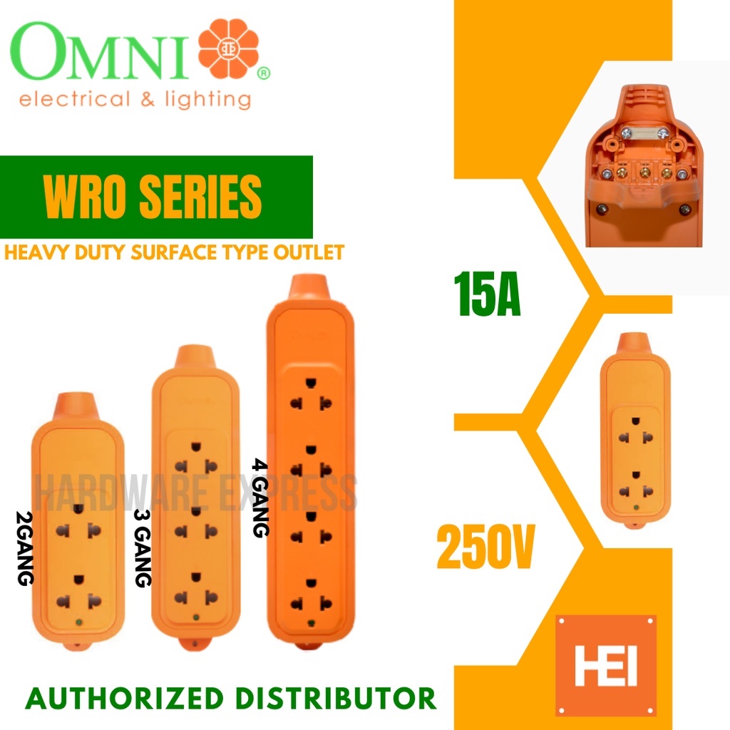OMNI Heavy Duty Surface Type Extension Outlet (15A max) 2 / 3 / 4 Gang ...