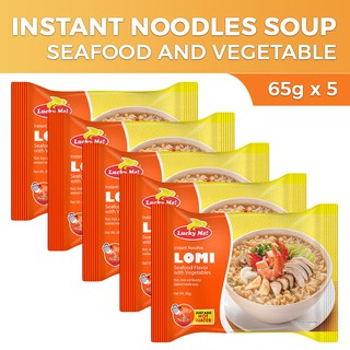 Lucky Me! Instant Noodle Soup Lomi Seafood and Vegetable Flavor 65g X 5 ...