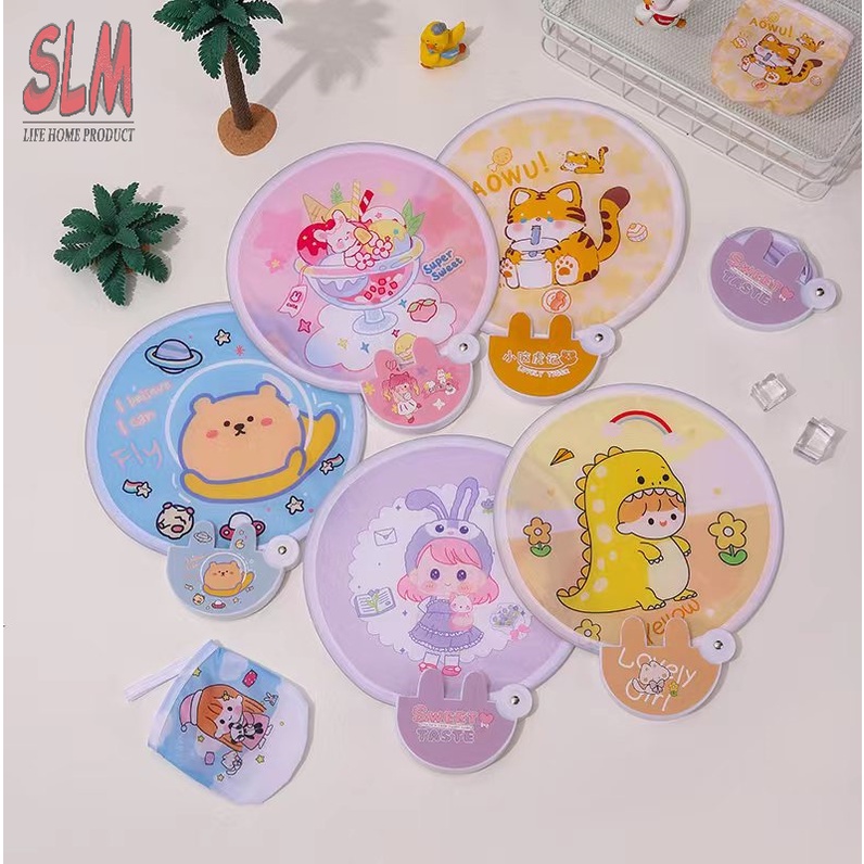 SLM Cartoon Folding Fan ,Mini Portable Fan ,Summer Cooling Handheld ...