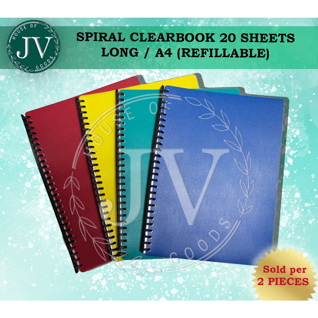 2pcs. Spiral Clearbook Long / A4 (Refillable) | Shopee Philippines