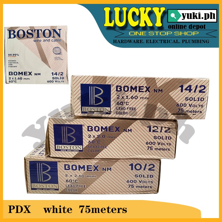 Original Boston Bomex 14/2, 12/2, 10/2 Solid PDX WIRE ( 75meters per ...
