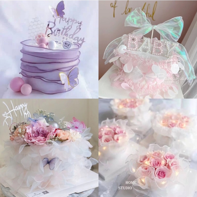 Cake Rim Cake Lace Decorations Ribbon Cake Topper Decoration | Shopee ...