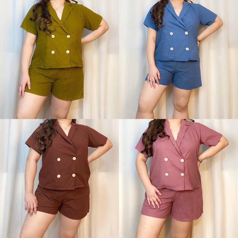 Bella Polo Shorts Terno | Linen Coordinates | Plus size fit XL to XXL ...