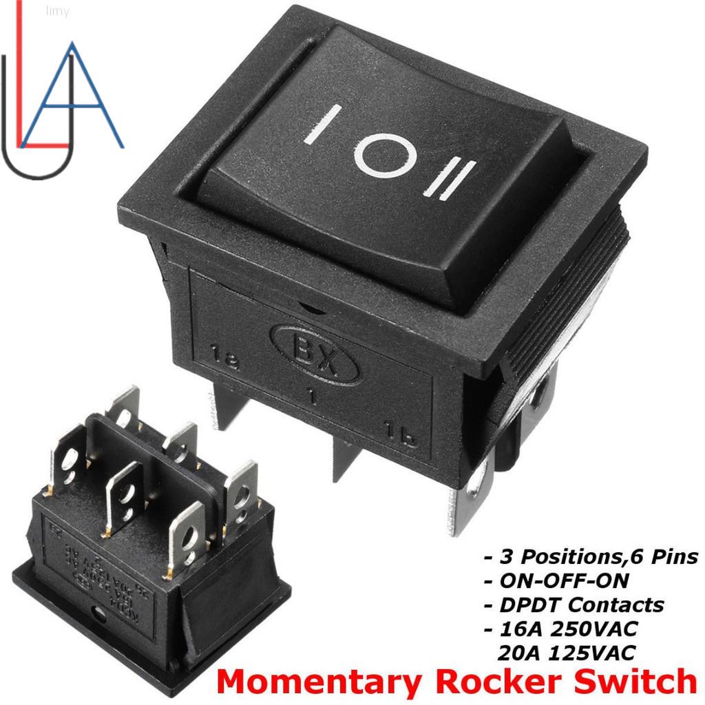 LUA New 6 Pin 3 Position Hoist Boat ON-OFF-ON Momentary Rocker Switch ...