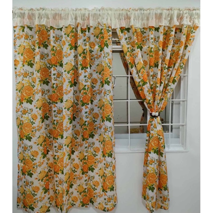Printed Curtains with Raffles on Top Non rings Sold per piece | Shopee ...