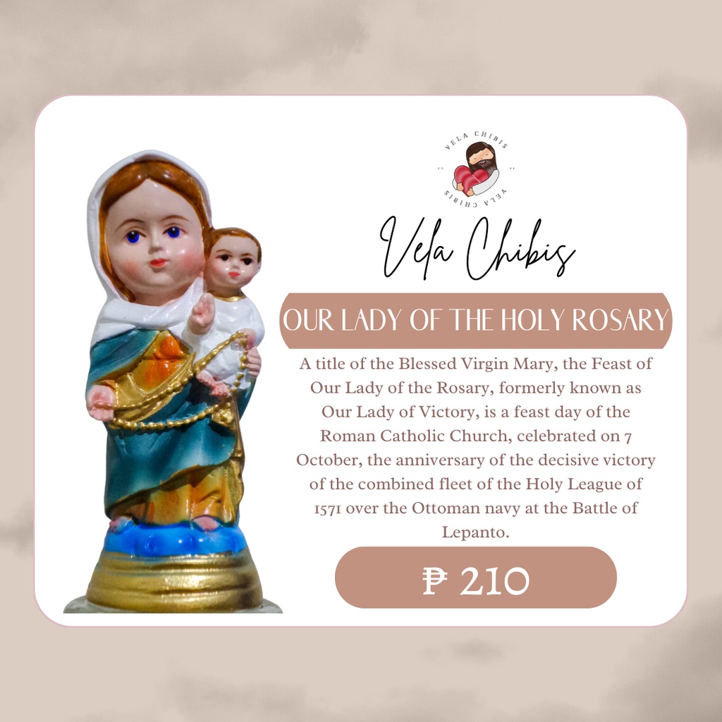 Our Lady of the Holy Rosary Chibi Image / Chibi Saint | Shopee Philippines
