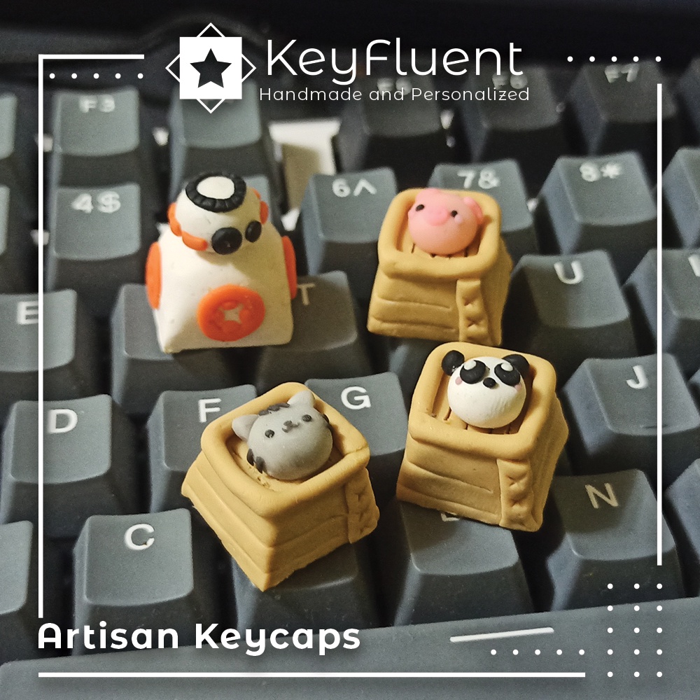Customized Magnetic Style bb-8 and Dimsum Polymer Clay Artisan Keycap ...