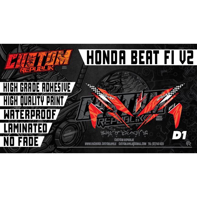 Honda Beat FI V2 2022 Stock Decals Set P1 | Shopee Philippines