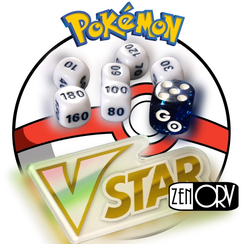 Dice Damage Counter GX VStar Accessory for Pokemon Game TCG Card Cards ...