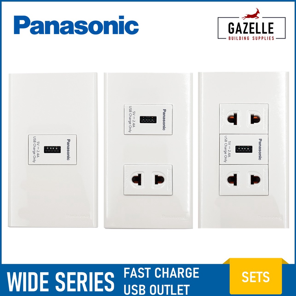 Panasonic Wide Series USB Outlets 5V 2-2.4A Fast Charge | Shopee ...