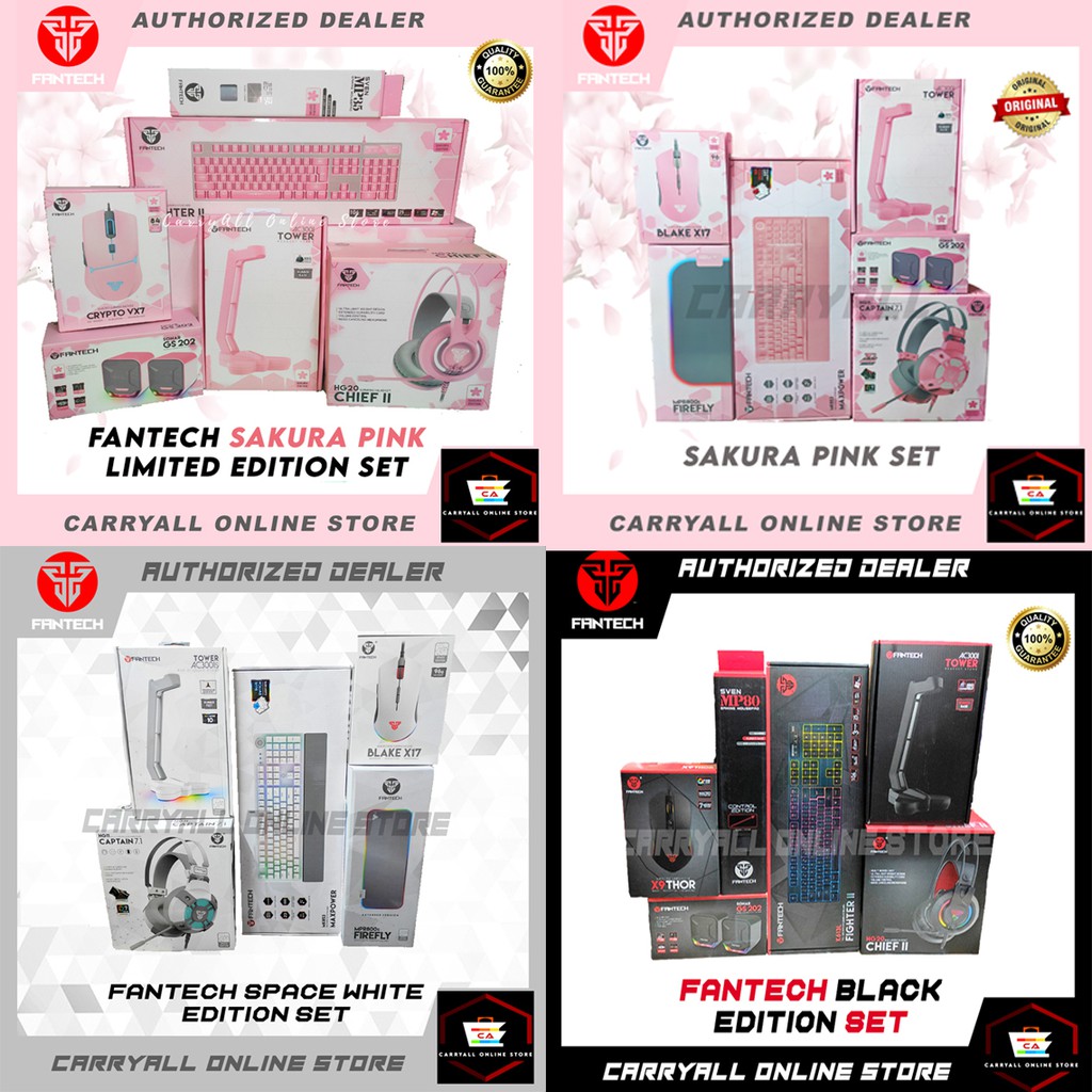 Fantech SAKURA PINK - SPACE WHITE - BLACK Edition Bundle Set | Shopee ...