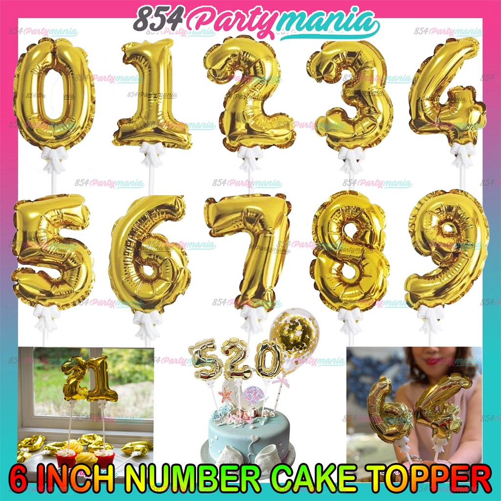 Number Cake Topper birthday balloon cake topper with stick Self ...
