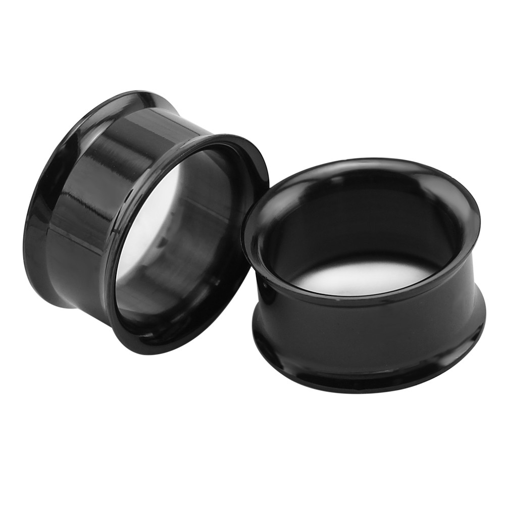 3-28mm Black Plating Double Flared Saddle Ear Tunnels Stainless Steel ...