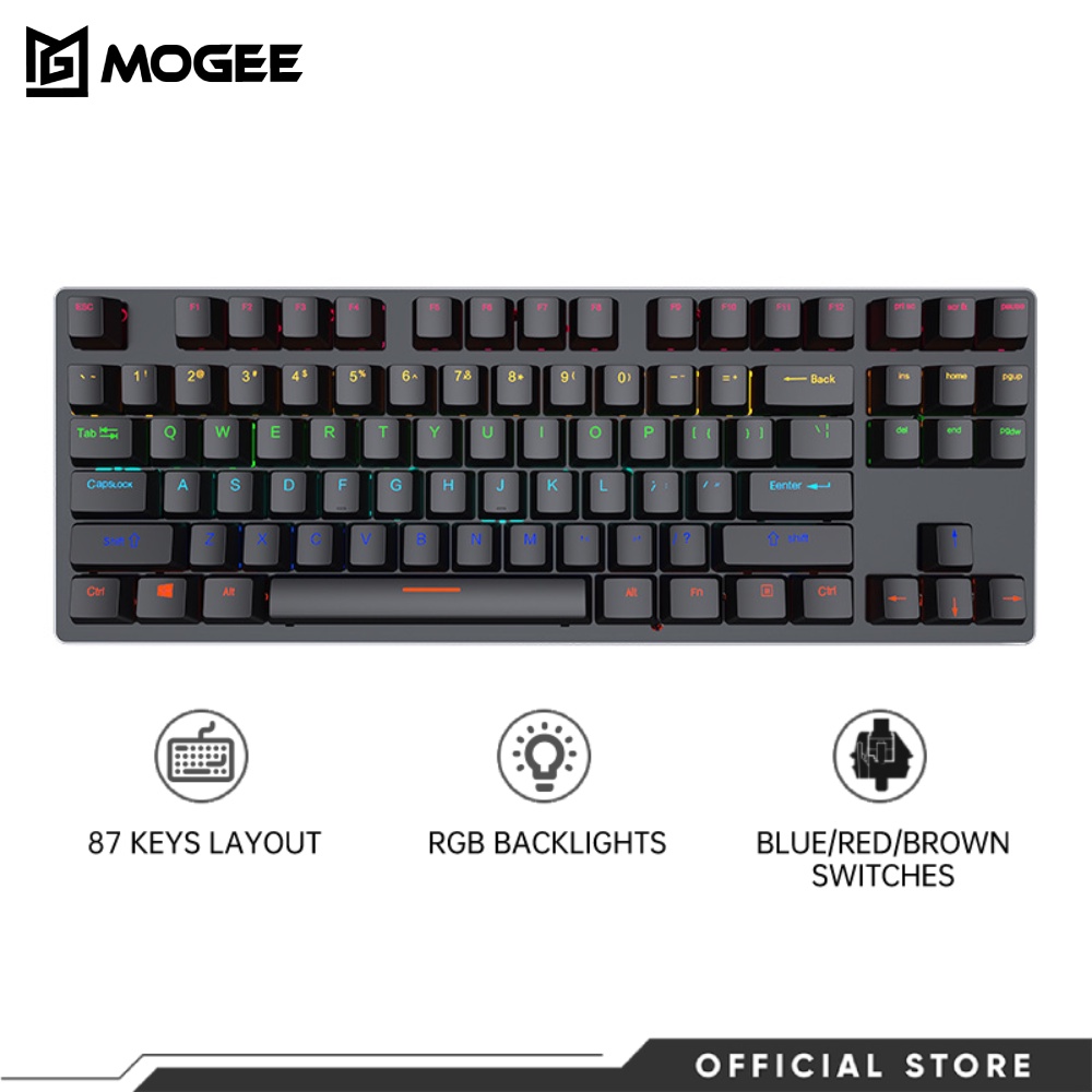 MOGEE 87 Keys RGB Mechanical Gaming Keyboard 87 Keys Gamer Keyboards ...