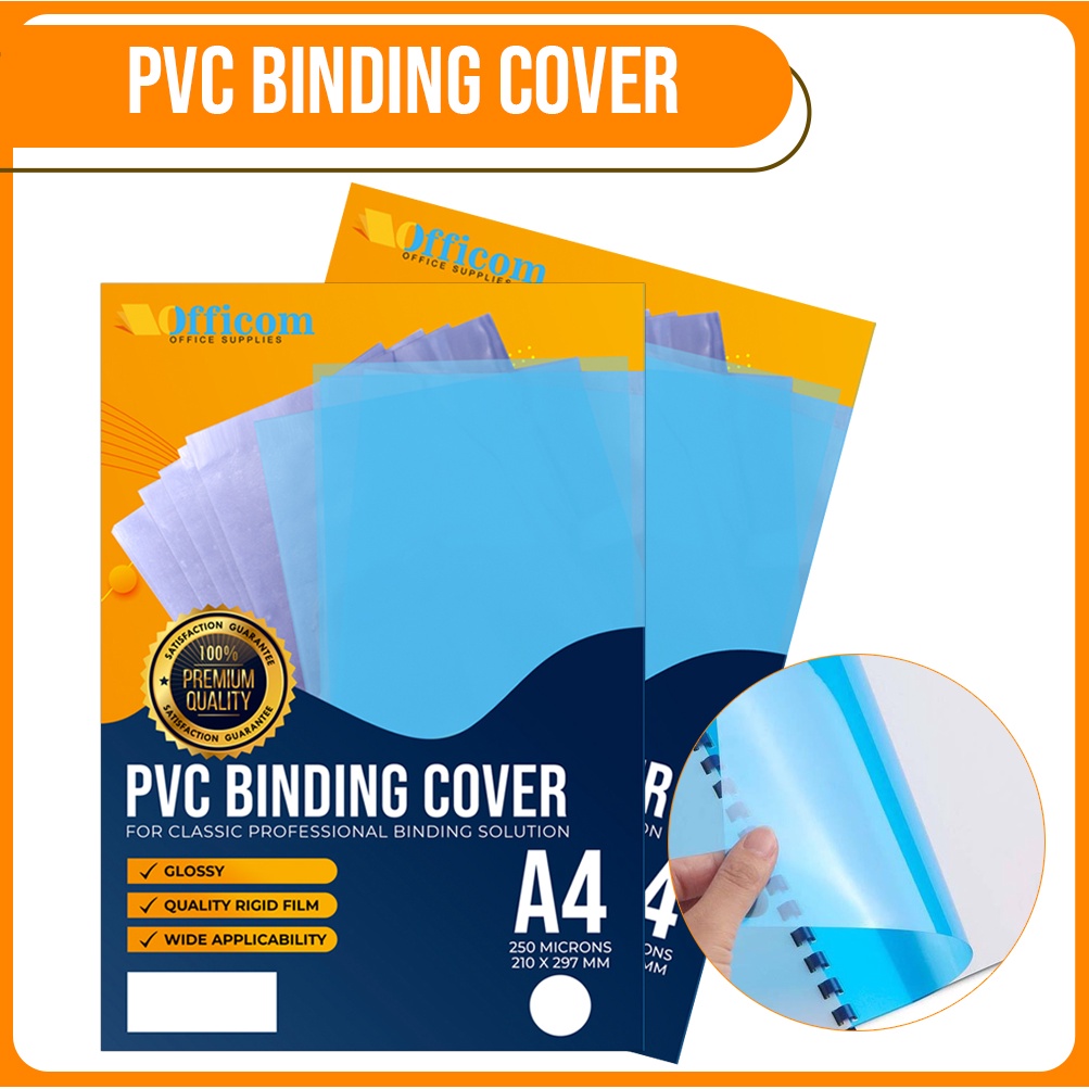 PVC Binding Cover 100pcs Blue 200 microns A4 | Short | Legal Officom ...