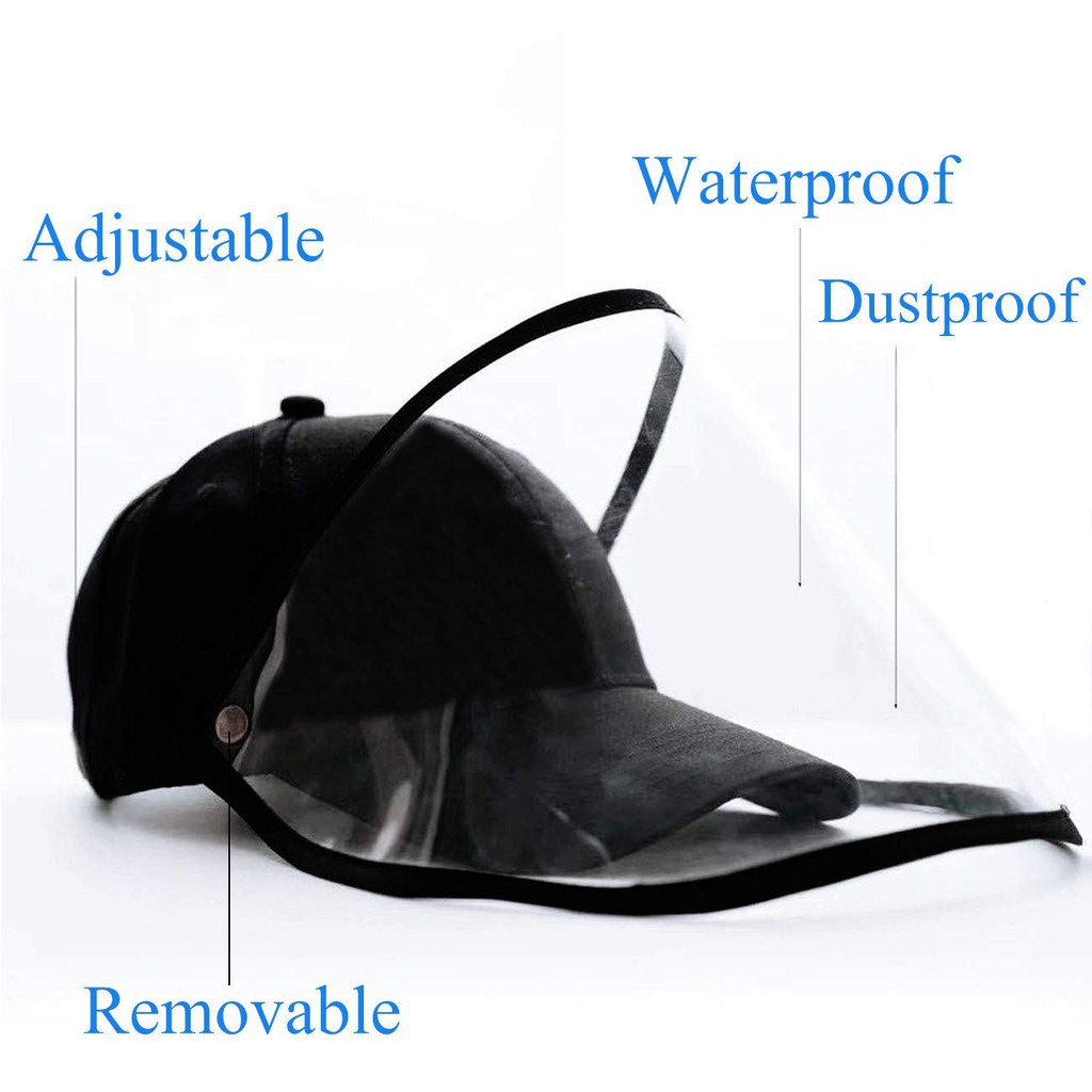 Protective Face Shield with Baseball Cap | PPE Cap with Removable Anti ...