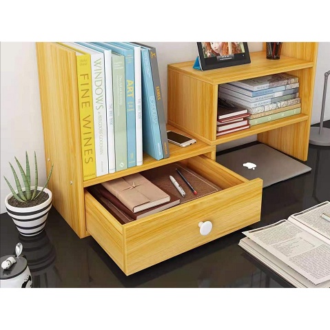 Small Desk Bookshelf Bookcase Office Storage Rack Simple Desktop Shelf ...