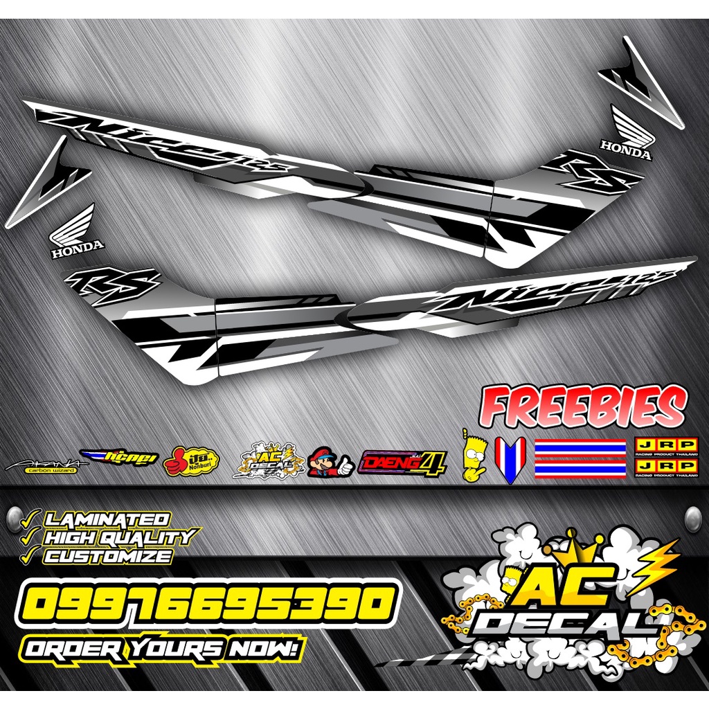 Nice 125/Rs 125 Decal Custom B/W (Thai Design) | Shopee Philippines