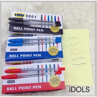 HBW 9801 Ballpen (50 pcs) Black,Red,Blue | Shopee Philippines