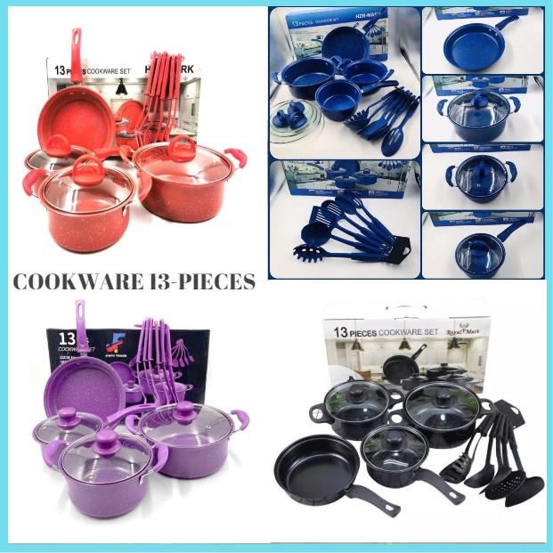 13Pcs Non-stick Cookware Set New colors 13Pcs Kitchenware Cookware Set ...