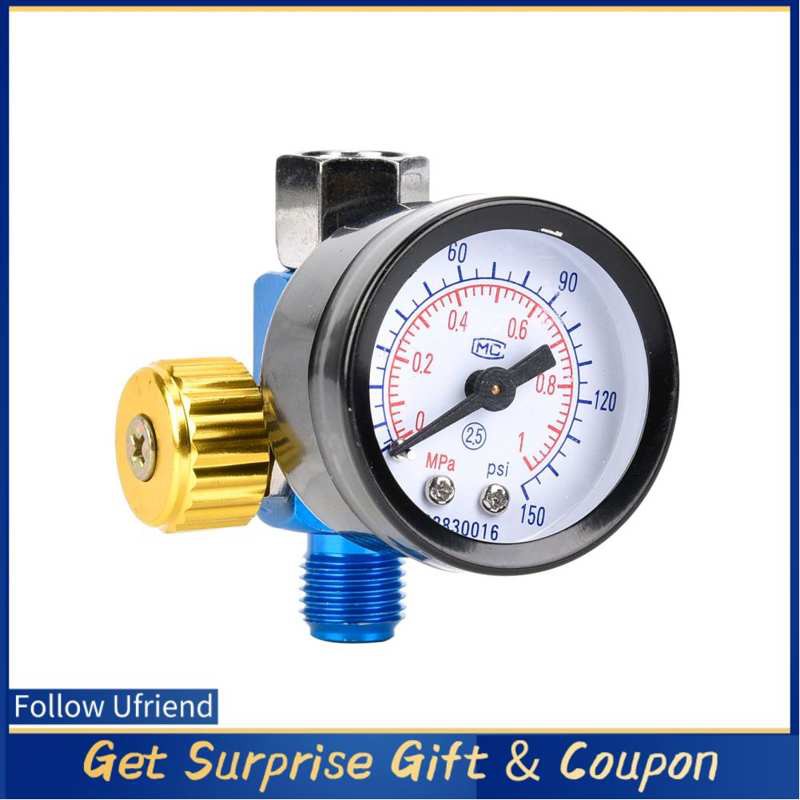 G1/4in Spray Gun Air Inlet Pressure Regulator Gauge 0-10BAR (0-150 PSI) | Shopee Philippines