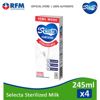 Selecta Sterilized Milk 245ml - Set of 4s | Shopee Philippines