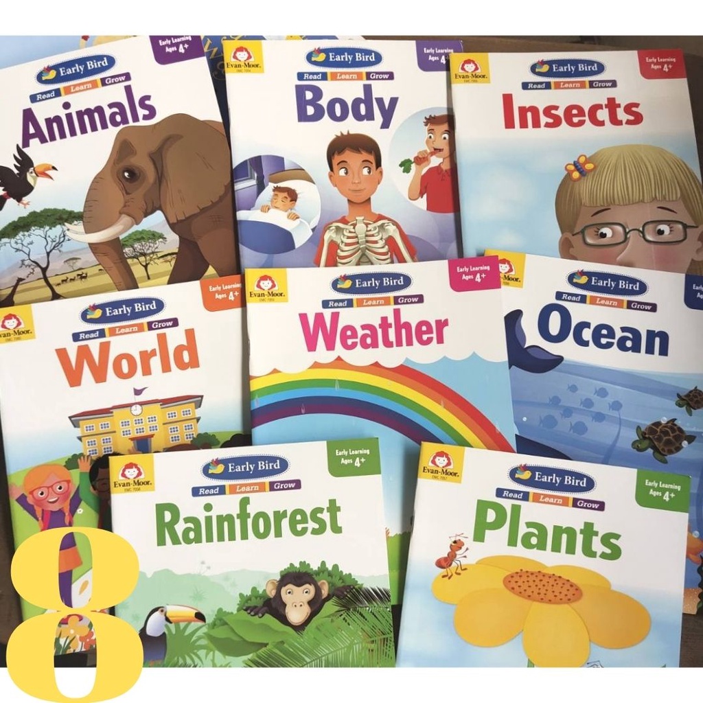 EVAN MOOR EARLY BIRD workbooks (8 books) - Read Learn Grow | Shopee ...