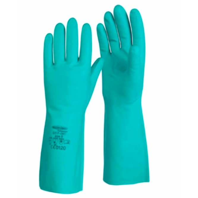 Summitech Gtf-09c Green Chemical Resistant Gloves 33cm Long Chemical ...