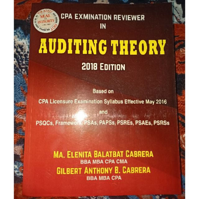 ORIGINAL AUDITING THEORY REVIEWER 2018ed by Cabrera | Shopee Philippines