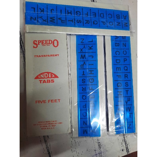 SPEEDO index Tabs / Letter Tabbings per box | Shopee Philippines