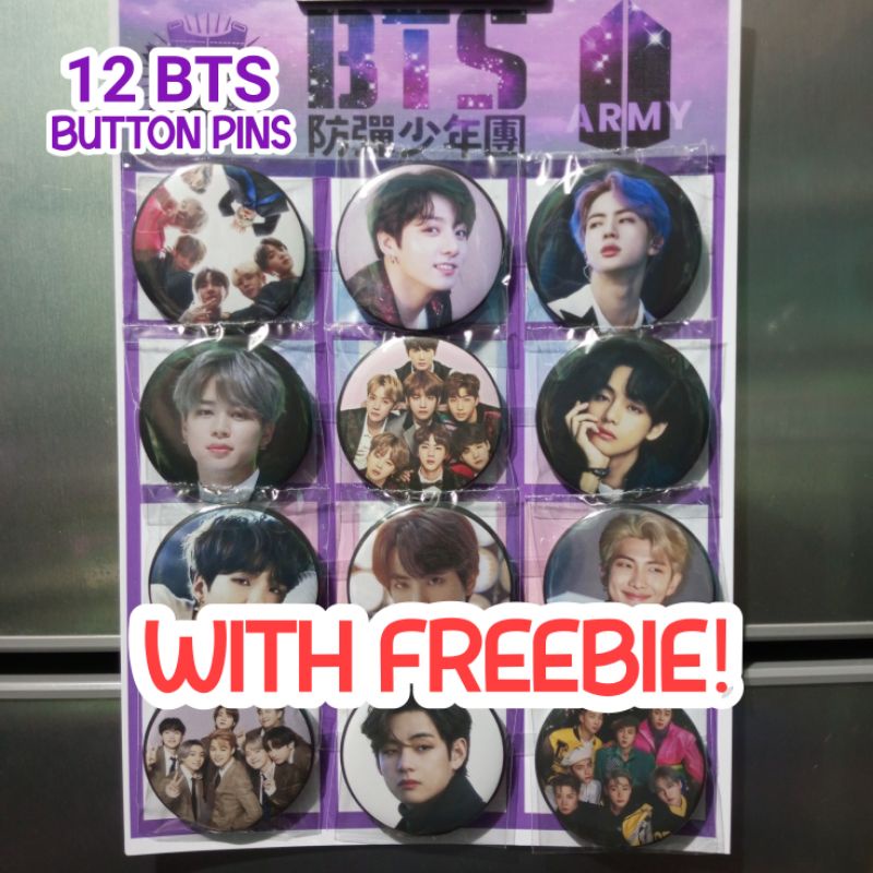 K-POP BTS BUTTON PINS 2.25inches with Freebies | Shopee Philippines