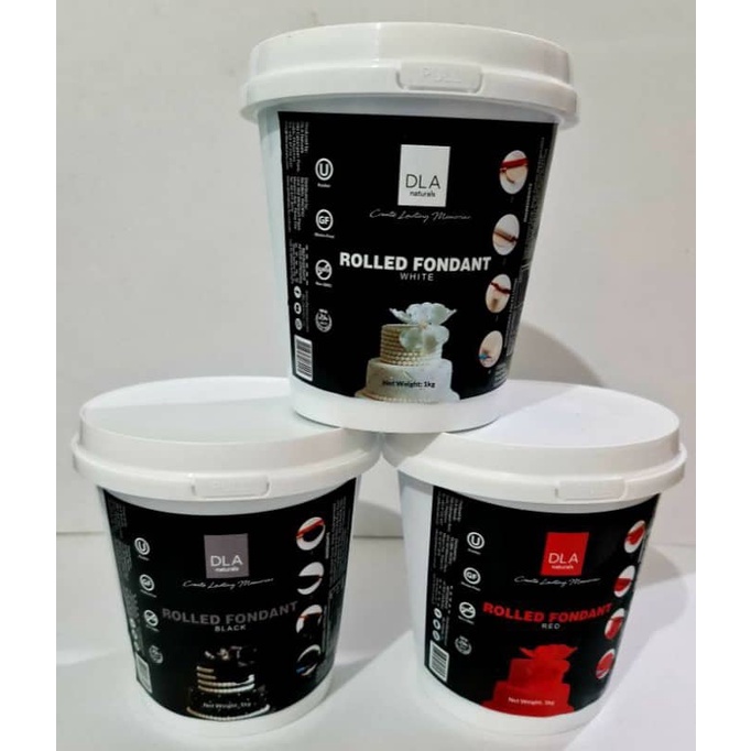 DLA Naturals Rolled Fondant 1kg White Black Red Blue | Shopee Philippines