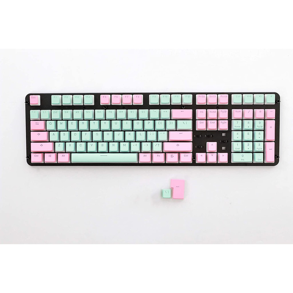 Pink cyan pudding keycap 108 Double Shot PBT pudding keycap Ansi/ISO ...