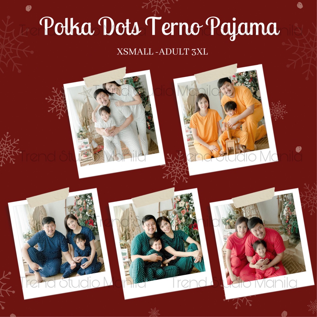 (HOLIDAY 3) Polka dots family terno pajama couple Christmas New Year ...